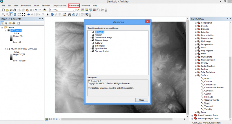 How to create a slope Map from a Digital Terrain Model in ArcGIS