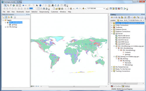 Load Geology WMS servers from around the world using ArcGIS