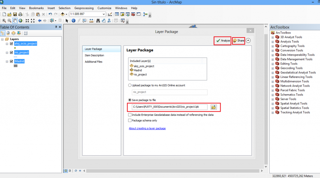 Saving and exporting ArcGIS data