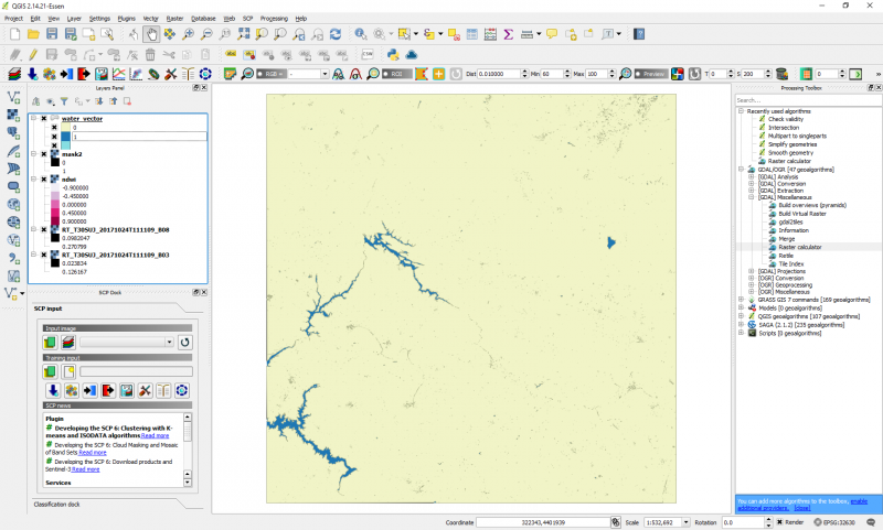 Simple methodology for water data extraction using QGIS and Sentinel 2 ...