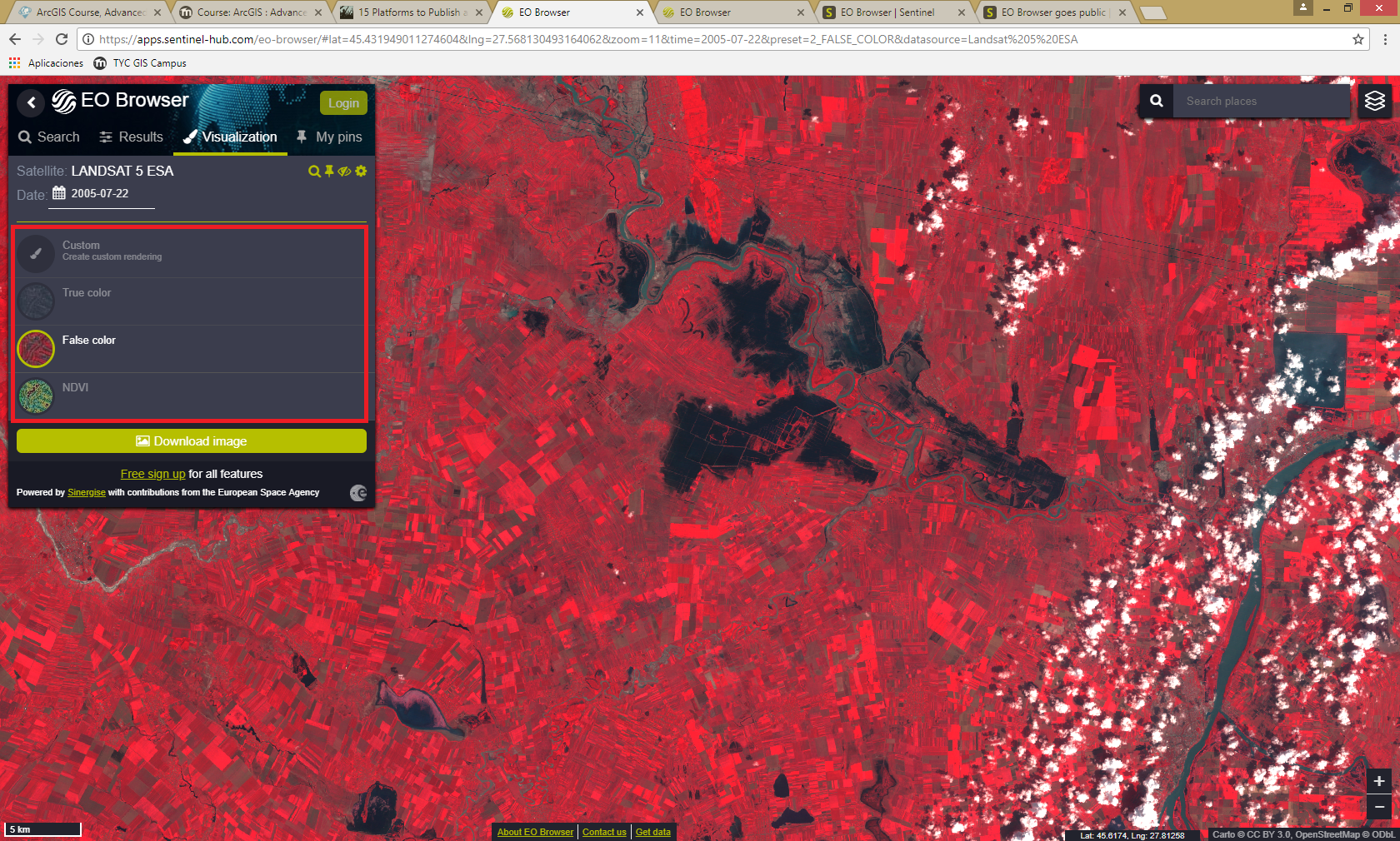 EO Browser a web tool for Earth observations