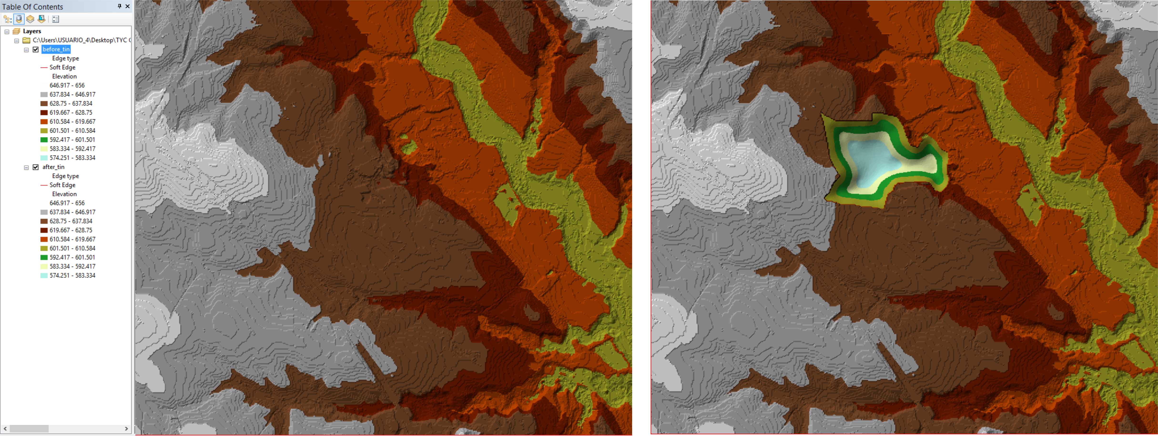 Use ArcGIS tools for 3D mapping – How to fill space between layers?