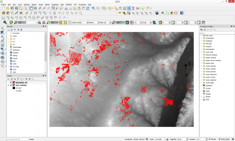 Incorporate vector data into a Digital Elevation Model using QGIS 3.0