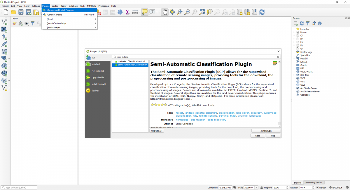 Downloading and Preprocessing Satellite Imagery using QGIS