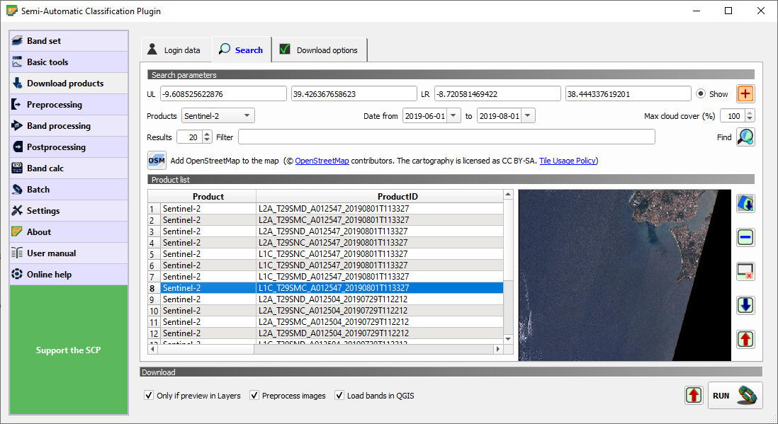 Downloading and Preprocessing Satellite Imagery using QGIS