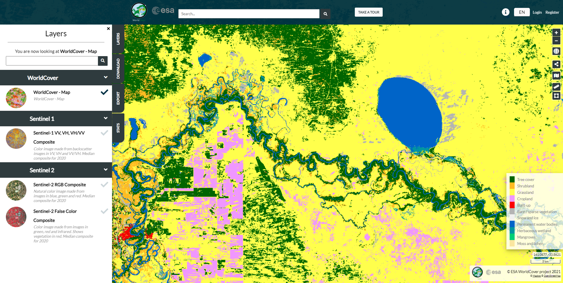 ESA worldwide land cover map | TYC GIS