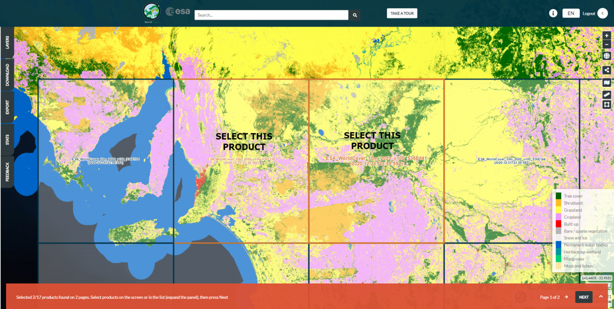 ESA worldwide land cover map | TYC GIS