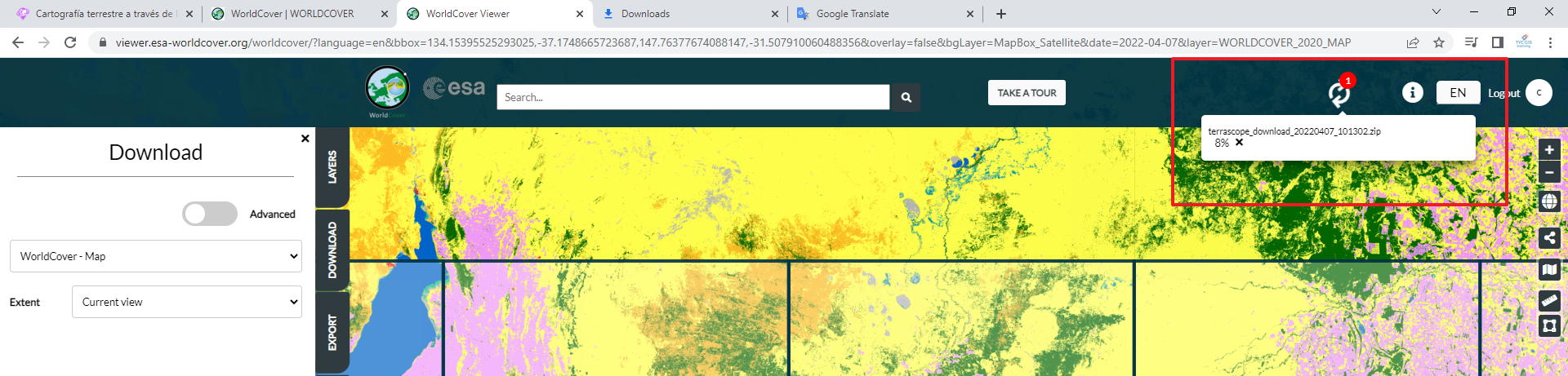 ESA worldwide land cover map | TYC GIS