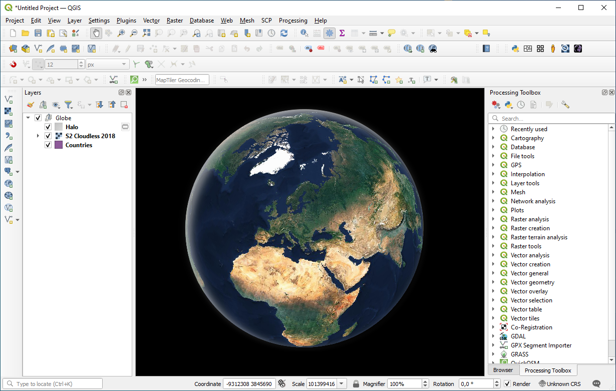 "Globe Builder" QGIS plugin
